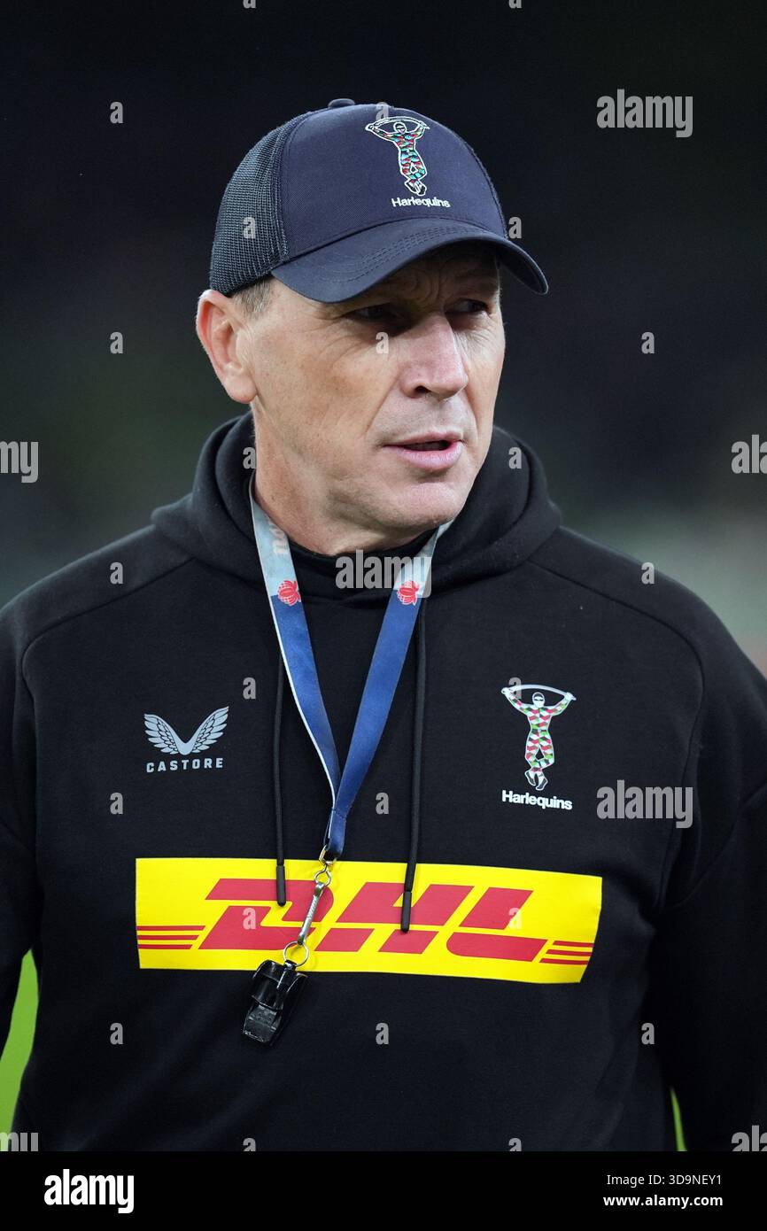 Harlequins head coach Jason Gilmore during the Investec Champions Cup ...