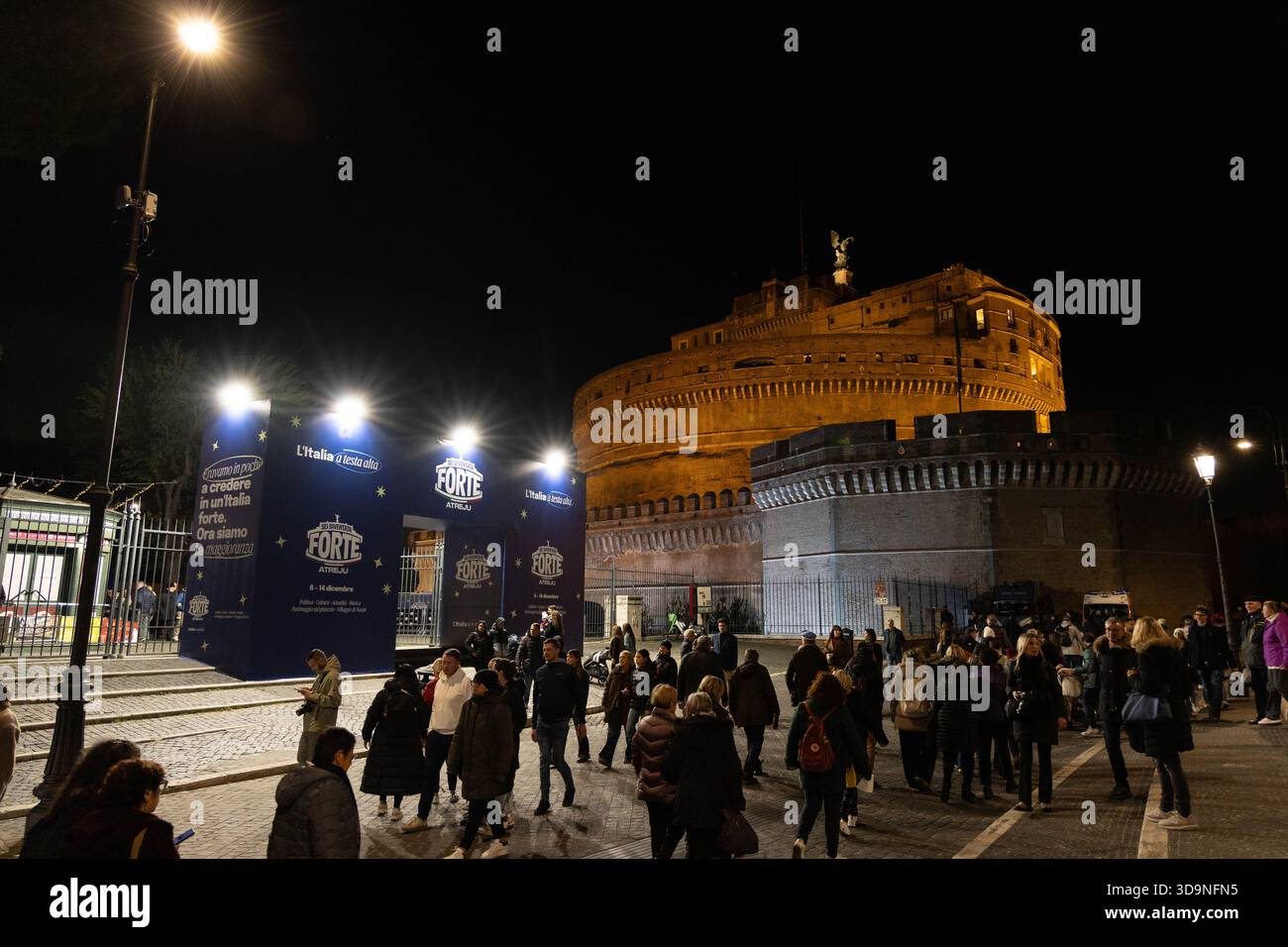 Entrance to Atreju 2025, the Brothers of Italy party, held in the ...