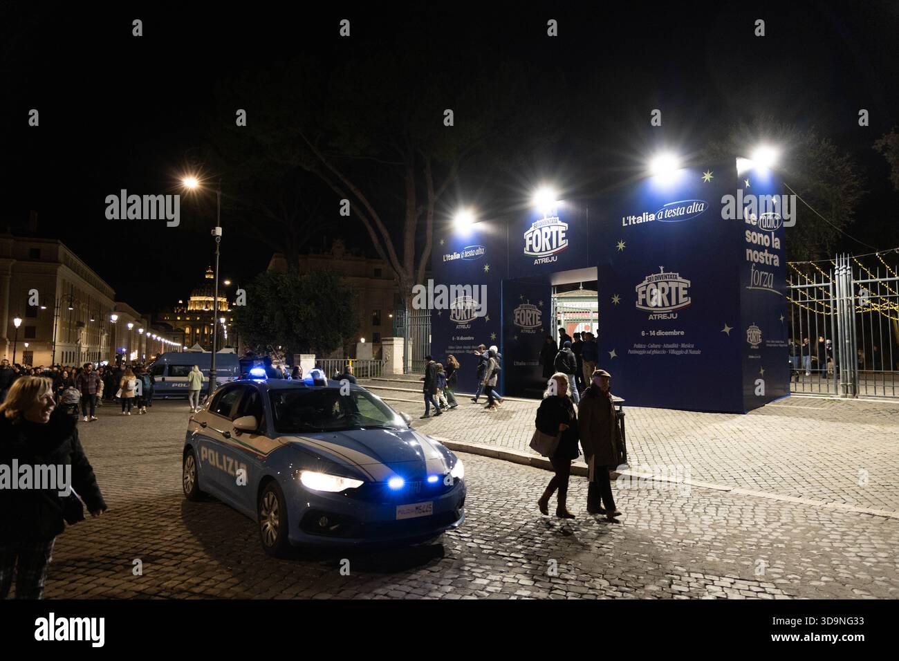 Entrance to Atreju 2025, the Brothers of Italy party, held in the ...