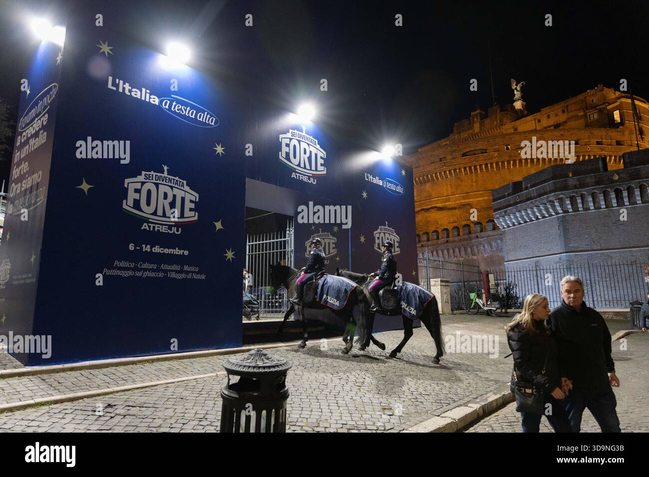 Entrance to Atreju 2025, the Brothers of Italy party, held in the ...