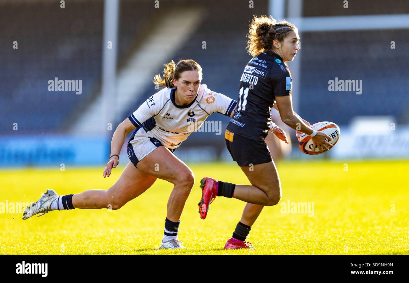 Bristol Bears Women’s Emma Orr tackle Exeter Chiefs Women’s Francesca ...