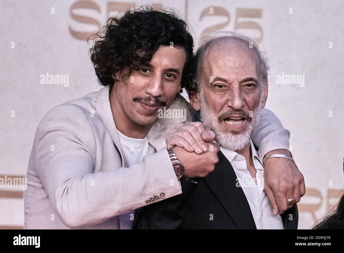 Ghassan Massoud, right, and Said Boumazoughe, actors of the movie ...