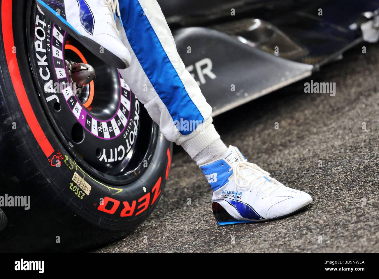 Alexander Albon (THA) Atlassian Williams Racing - racing boot - at a ...