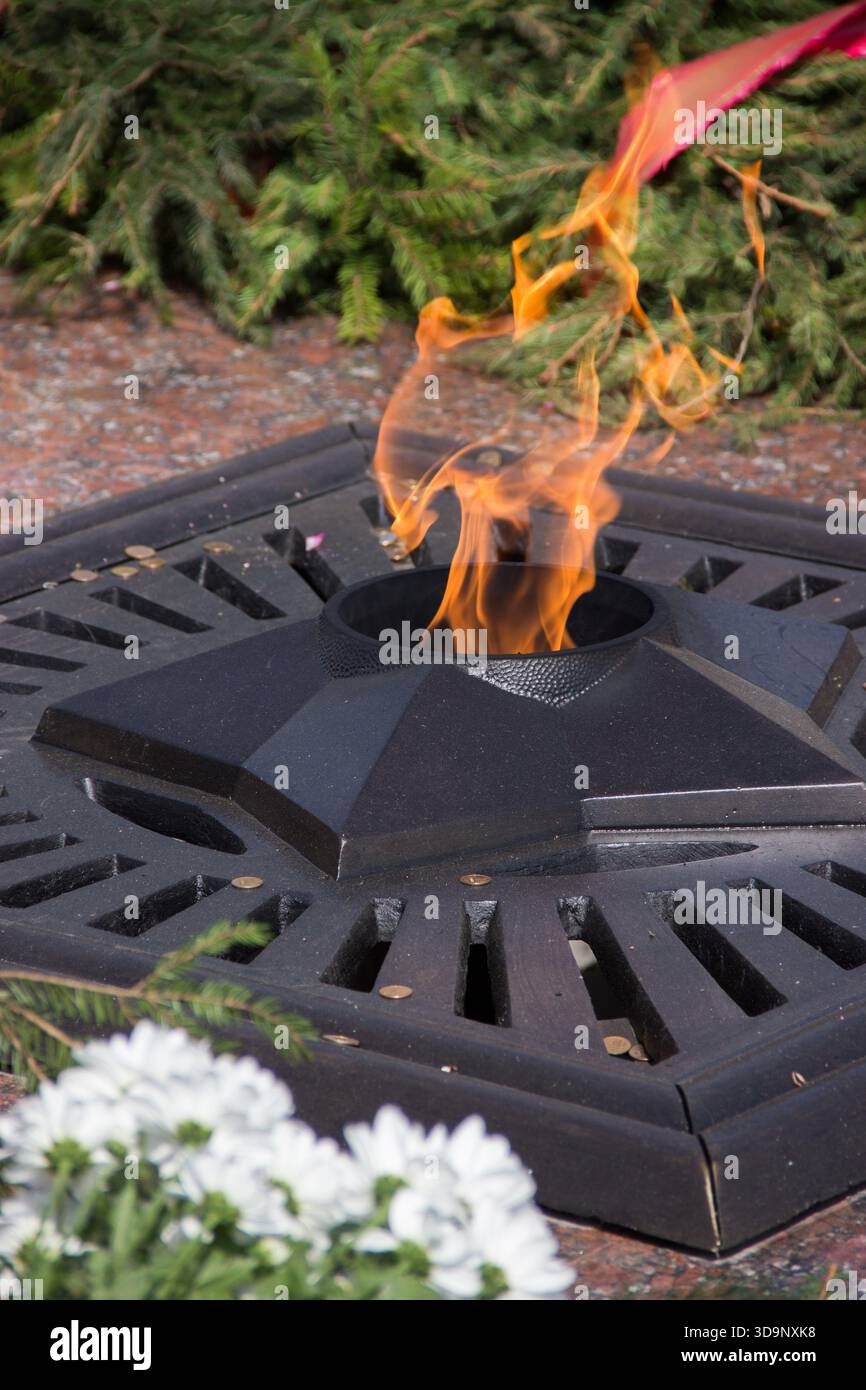 Close-up of the Eternal Flame at the Tomb of the Unknown Soldier ...