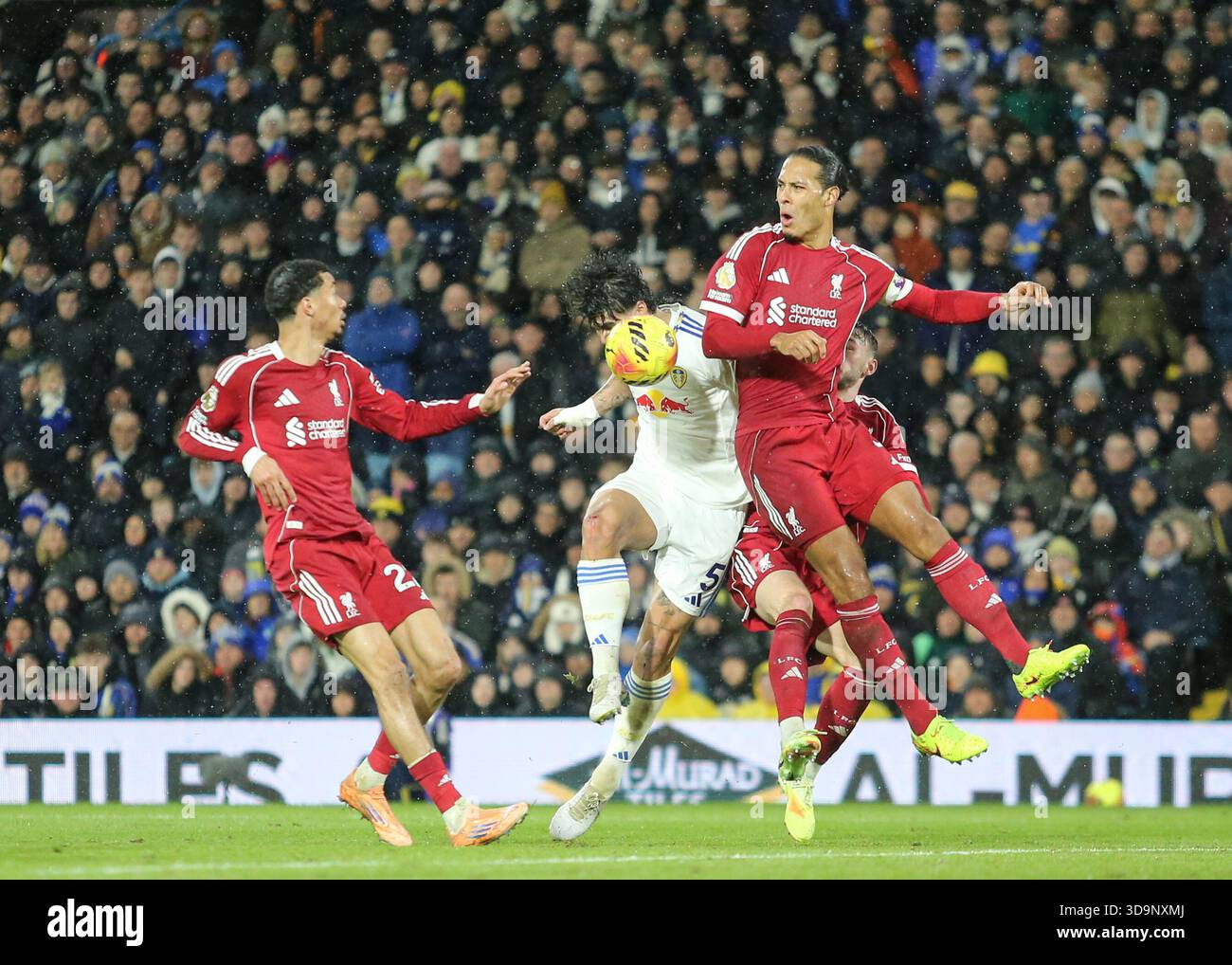 Pascal Struijk of Leeds United and Virgil van Dijk of Liverpool duals ...