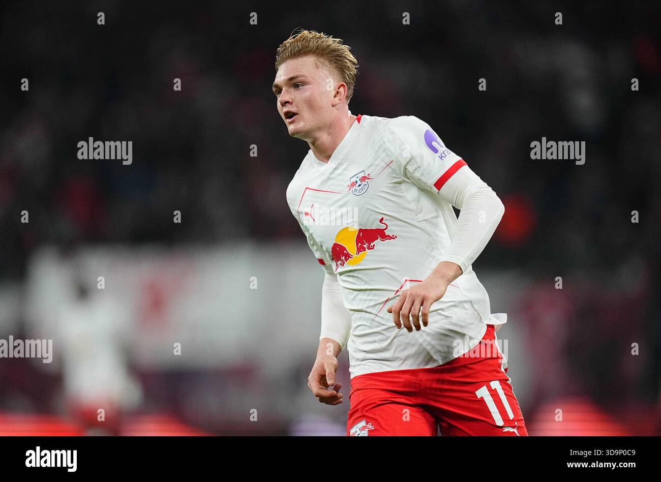 December 06 2025: Conrad Harder of RB Leipzig looks on during a 1 ...