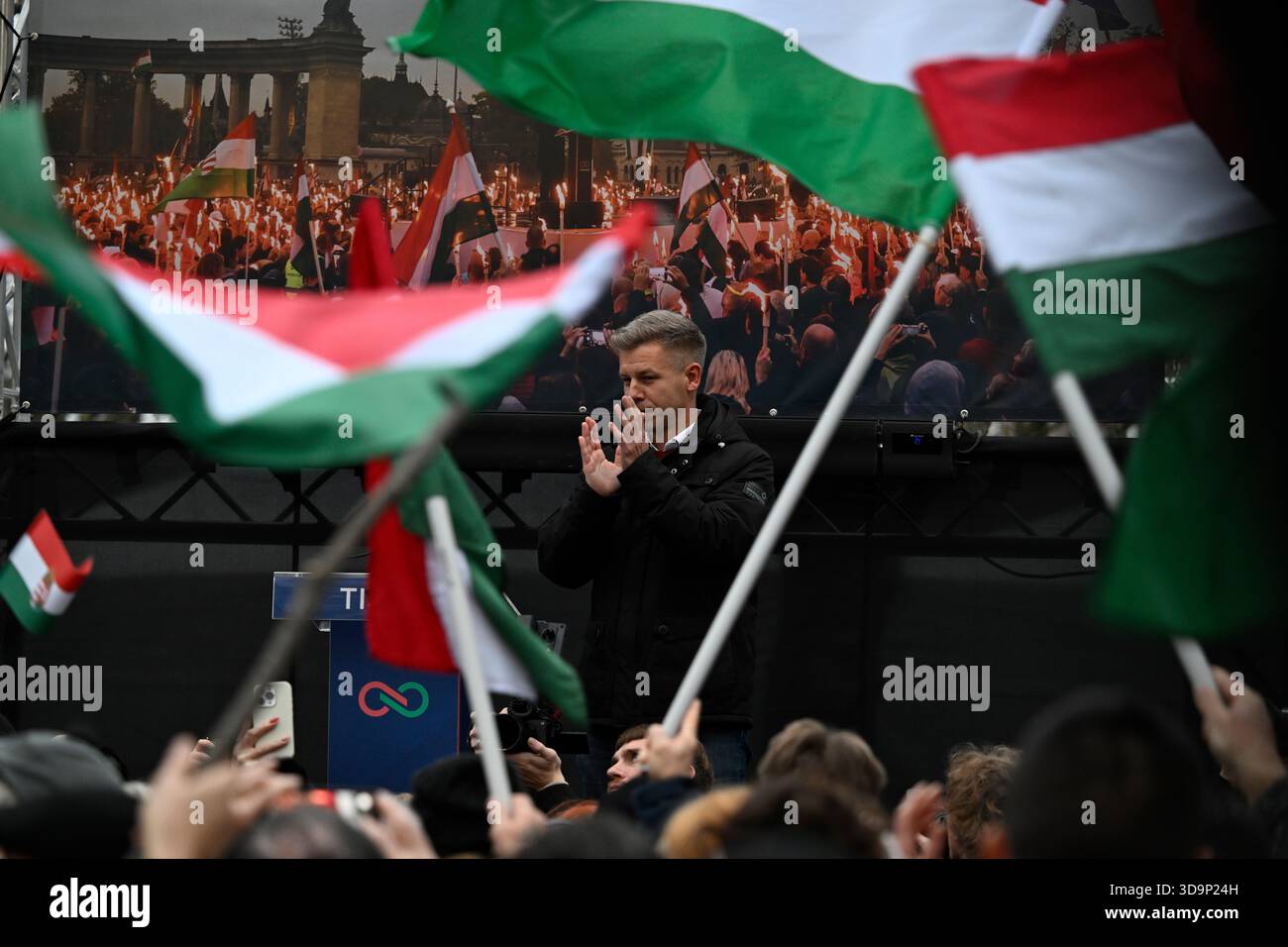 The chairman of the Hungarian opposition Tisza Party, Peter Magyar ...