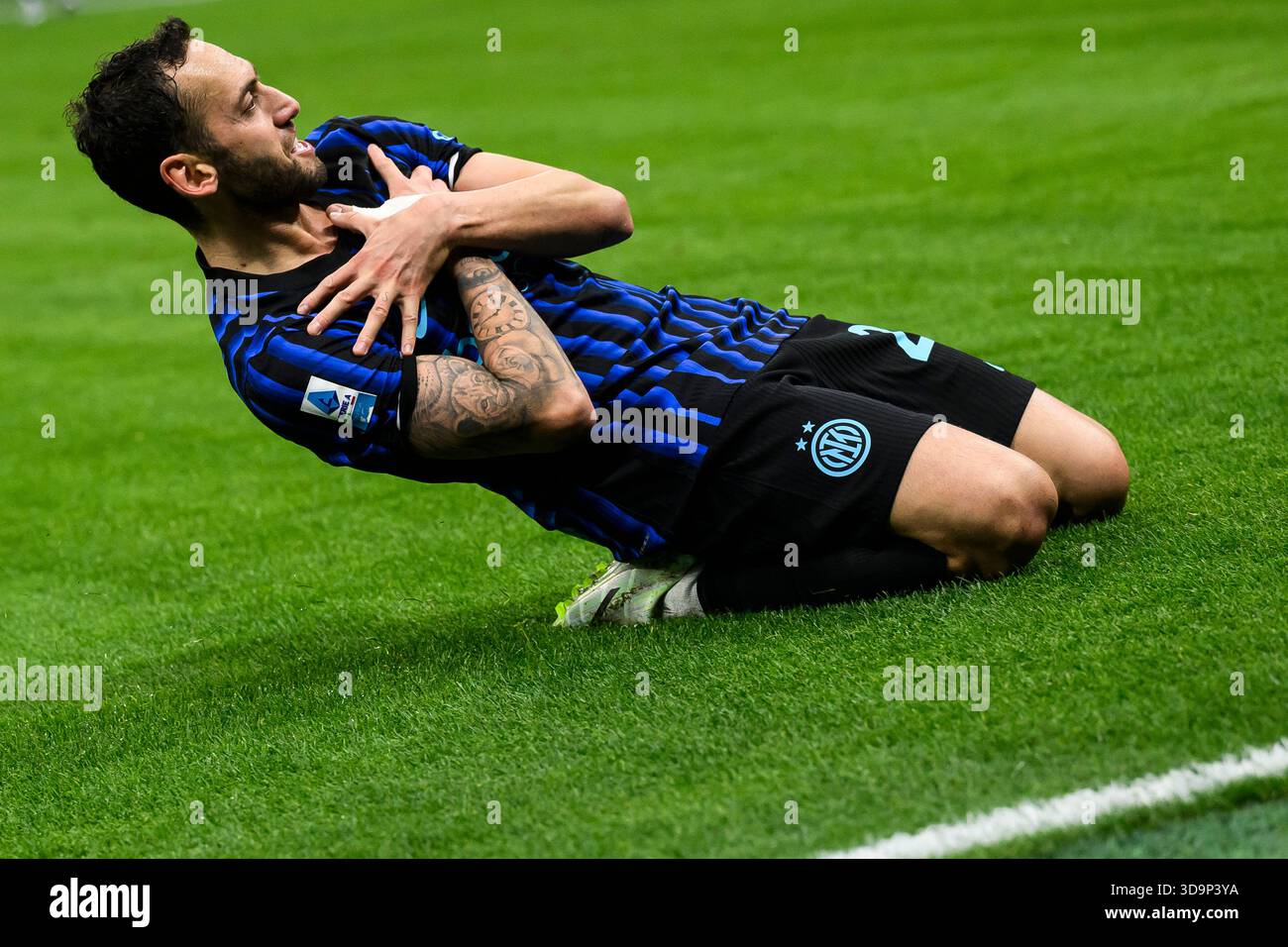 Hakan Calhanoglu of FC Internazionale celebrates after scoring a goal ...