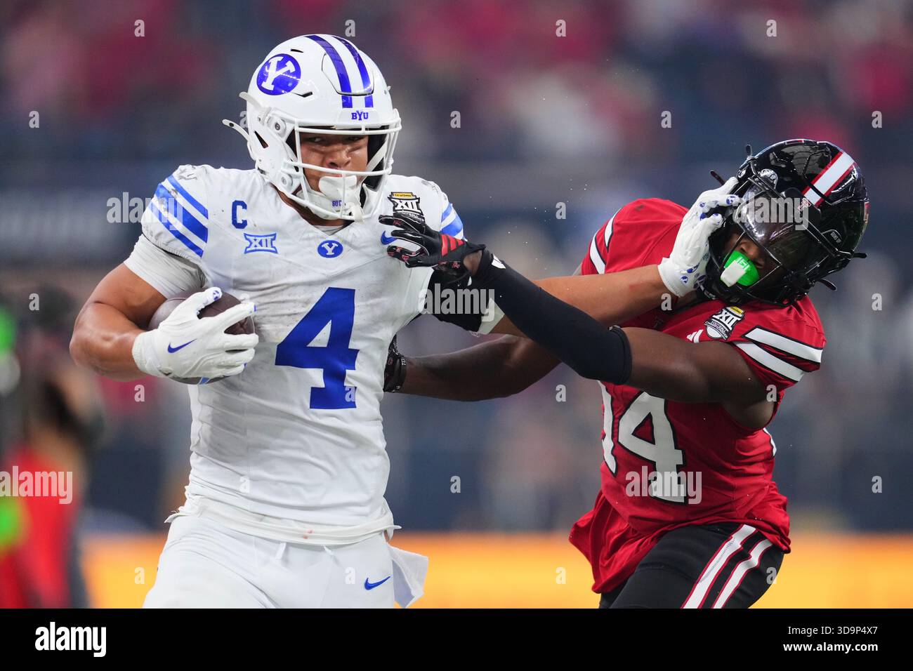 BYU running back LJ Martin (4) is stopped after making a catch by Texas ...