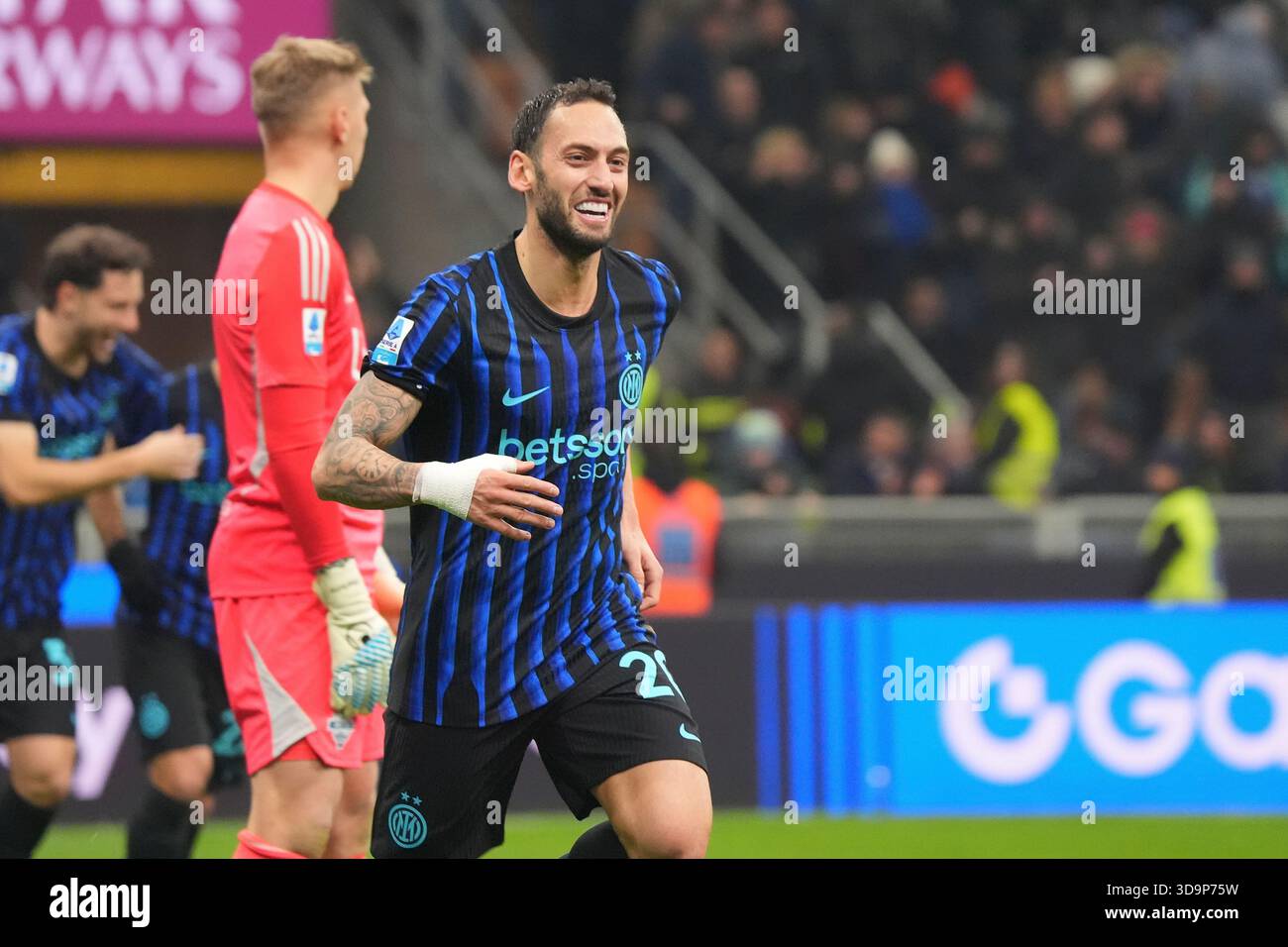 Hakan Calhanoglu goal celebrate during the Italian championship Serie A ...
