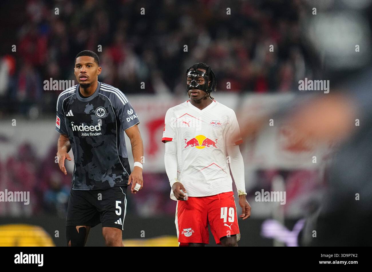 December 06 2025: Yan Diomande of RB Leipzig looks on during a 1 ...