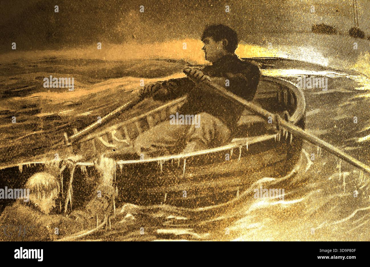 1901 rescuing a drowning man at sea using a rowing boat Stock Photo - Alamy