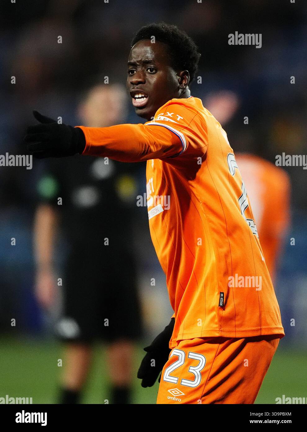 Rangers' Djeidi Gassama reacts during the William Hill Premiership ...