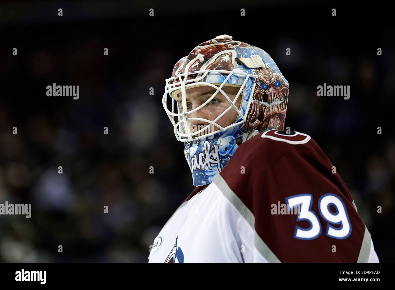 Colorado Avalanche goaltender Mackenzie Blackwood (39) reacts in the ...