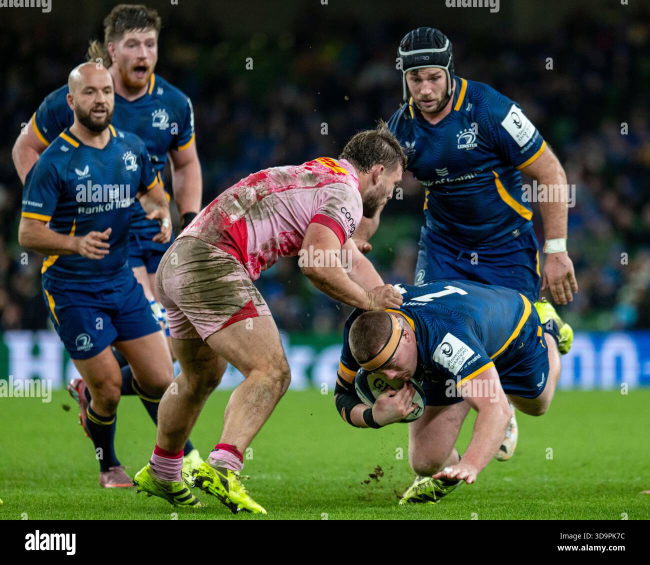 during the Investec Rugby Champions Cup Round 1 match between Leinster ...