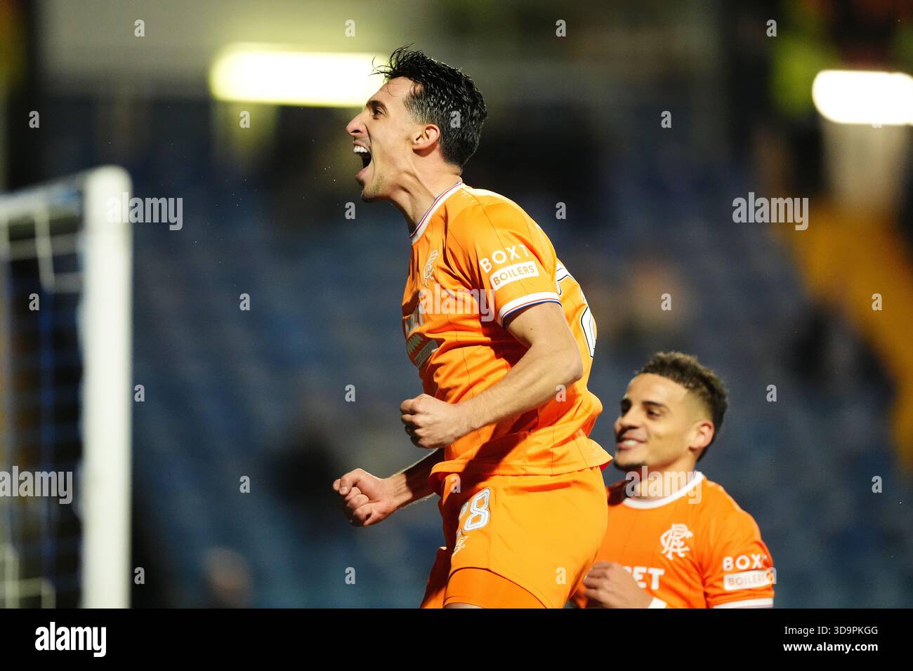 Rangers' Bojan Miovski celebrates scoring their side's second goal ...