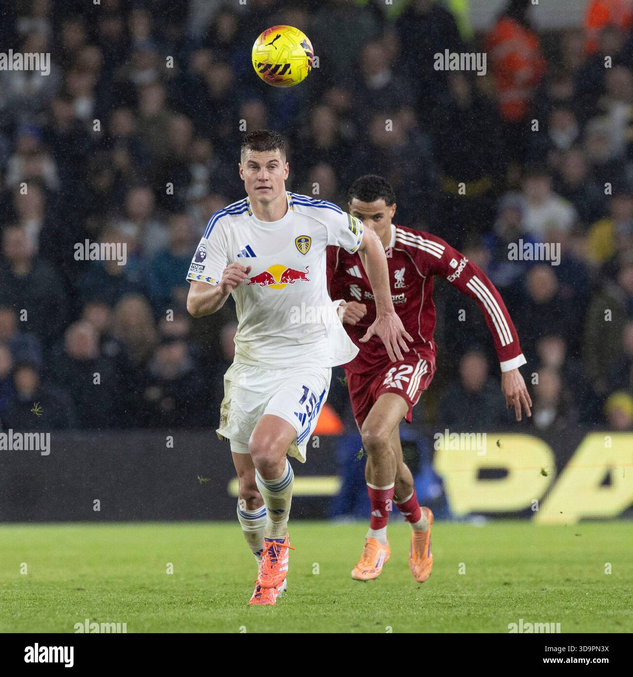 Jaka Bijol #15 of Leeds United F.C. runs for the ball during the ...