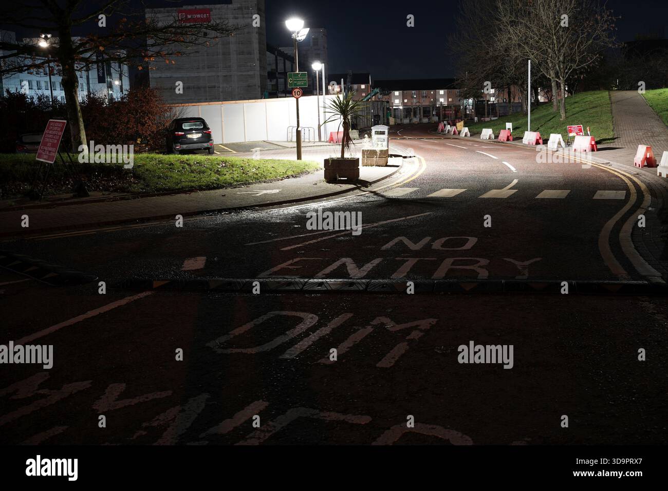 Curved road on a cold still night under the December 2025 Cold Super ...