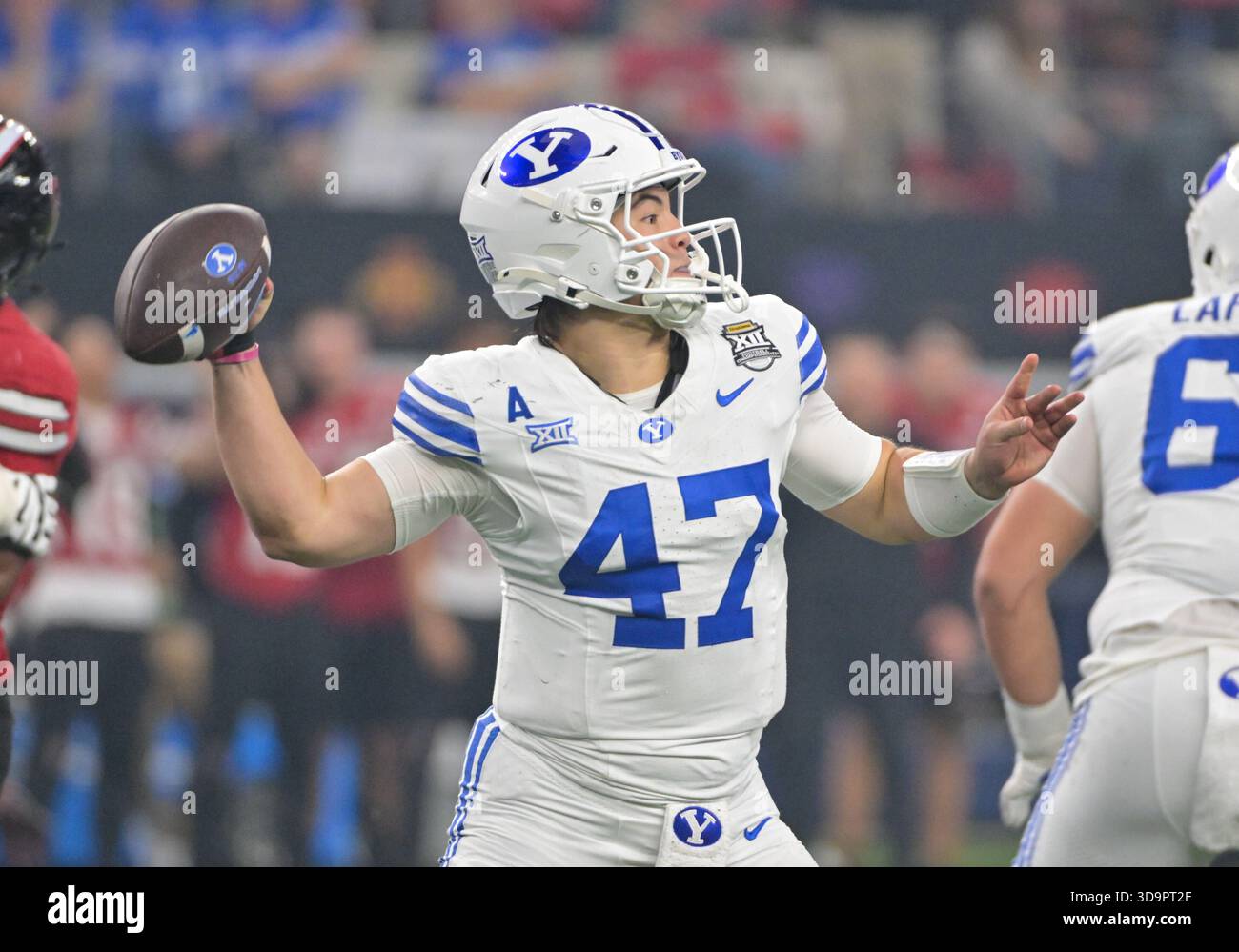 December 06, 2025 BYU Cougars quarterback Bear Bachmeier (47) drops ...