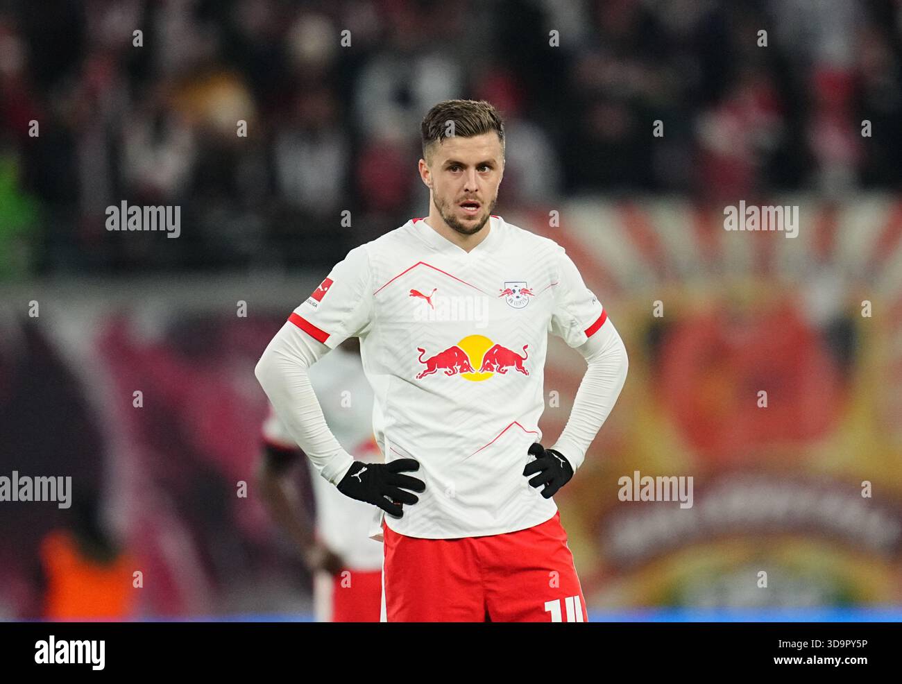 December 06 2025: Christoph Baumgartner of RB Leipzig looks on during a ...