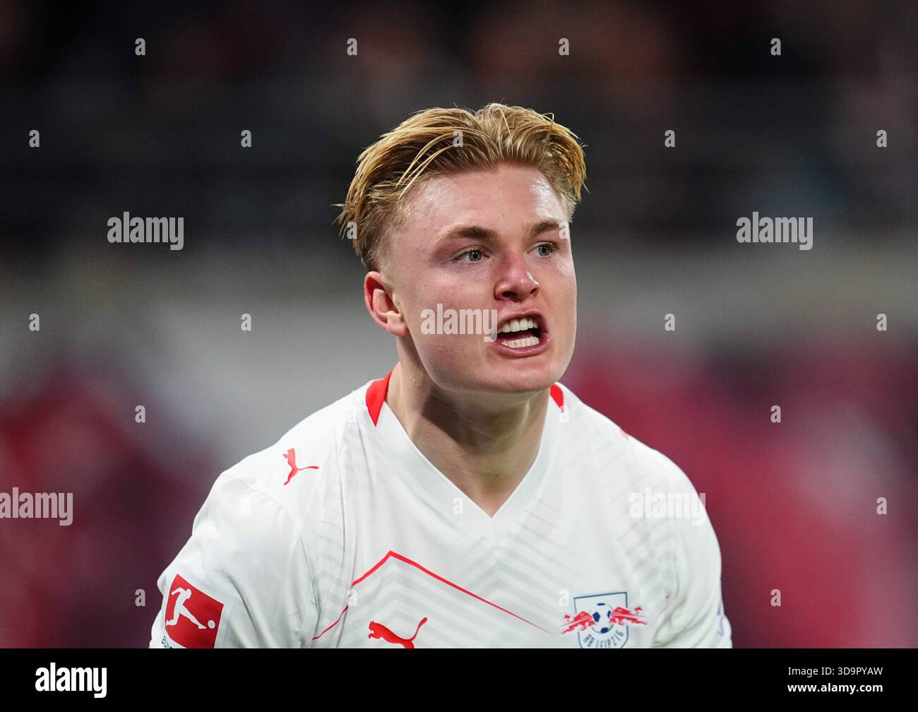 December 06 2025: Conrad Harder of RB Leipzig celebrate during a 1 ...