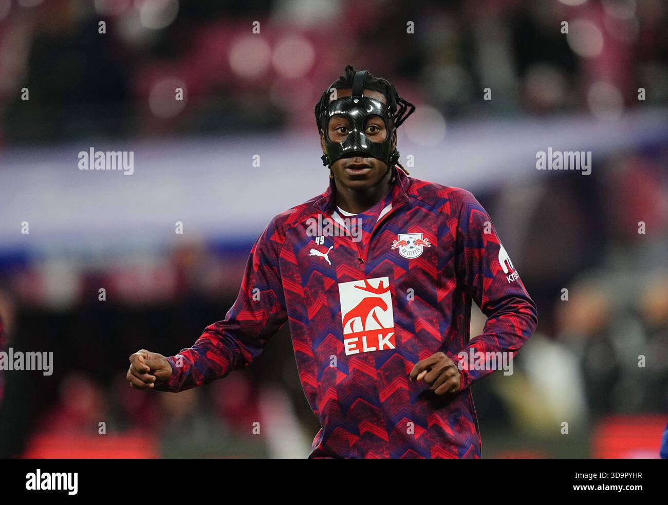 December 06 2025: Yan Diomande of RB Leipzig looks on during a 1 ...