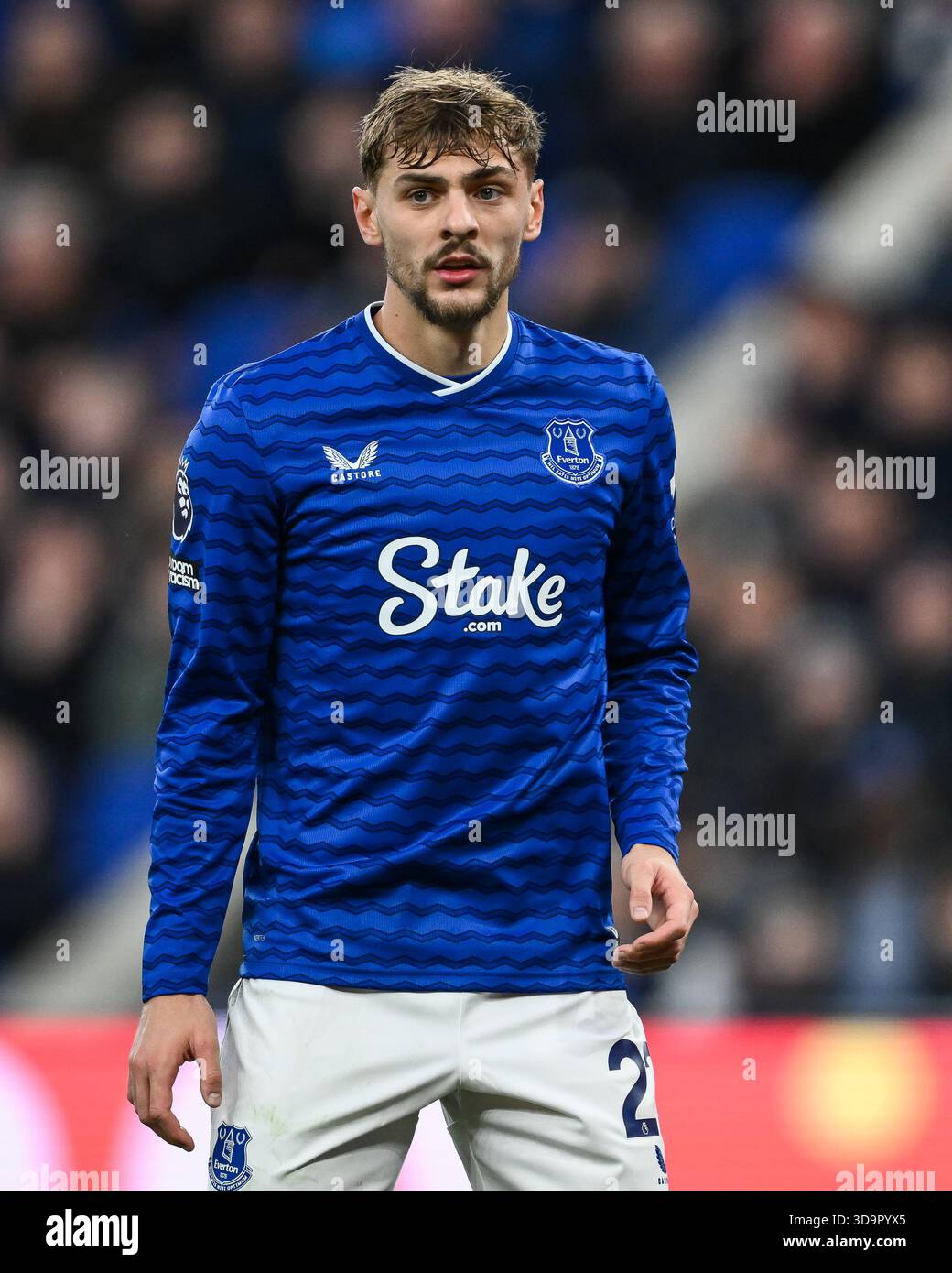 Liverpool, England, 6th December 2025. Kiernan Dewsbury-Hall of Everton ...