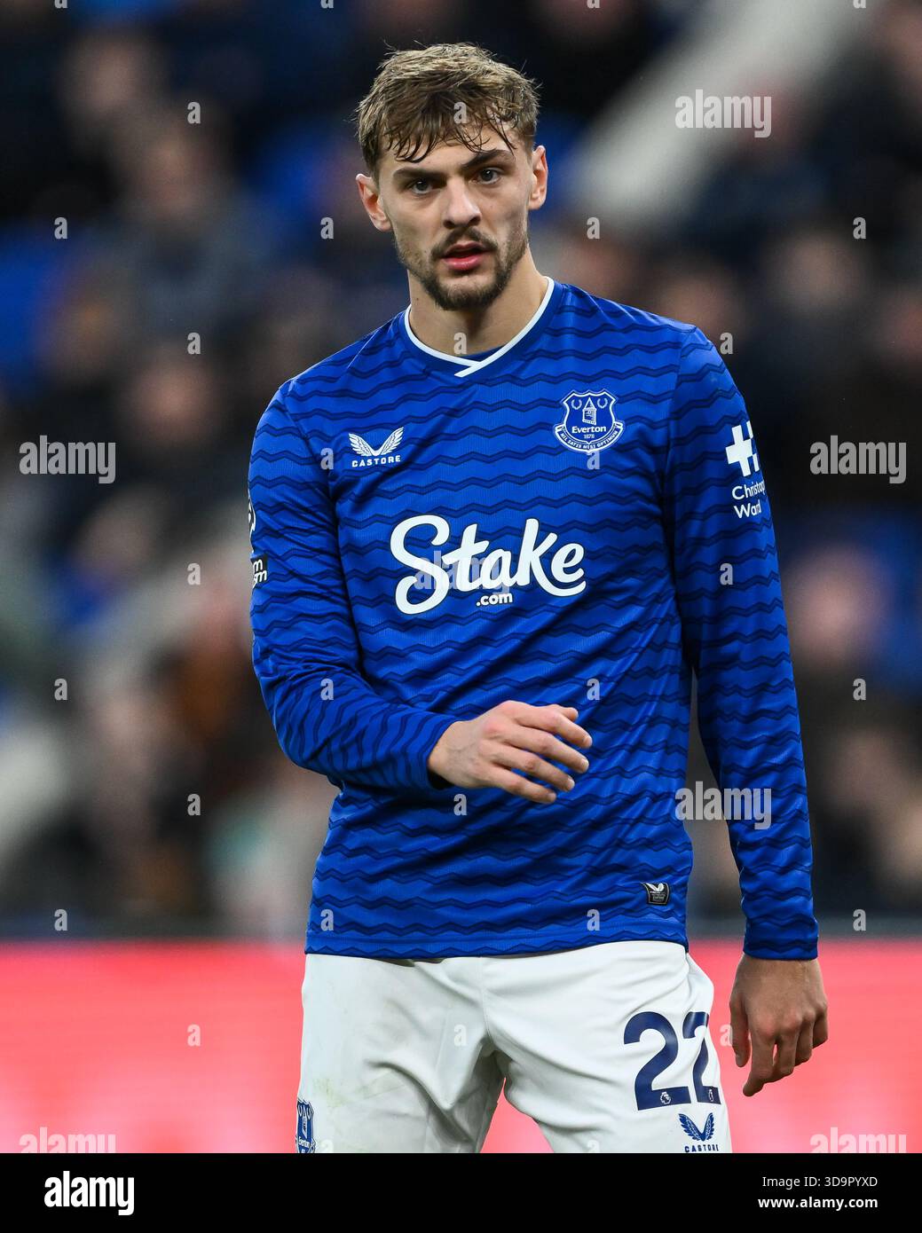 Liverpool, England, 6th December 2025. Kiernan Dewsbury-Hall of Everton ...