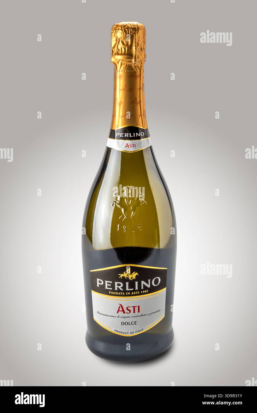 Asti, Italy - December 6, 2025: Bottle of Asti DOCG Perlino sweet ...