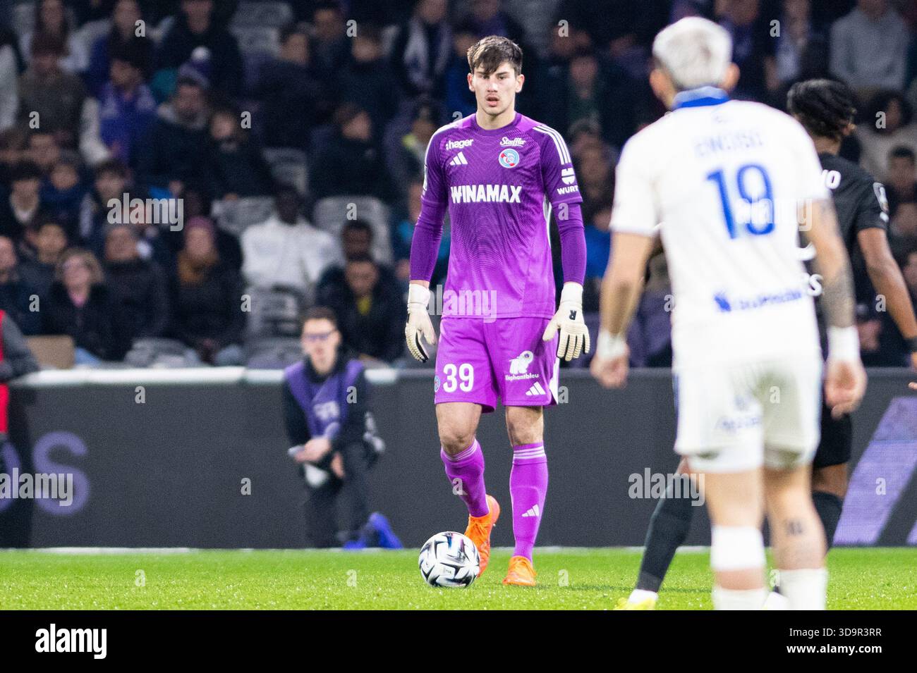 Mike Penders of Strasbourg during the French championship Ligue 1 ...