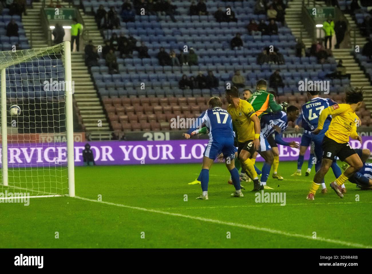 Barrow's Niall Canavan heads them in front at 2-1 during the Emirates ...