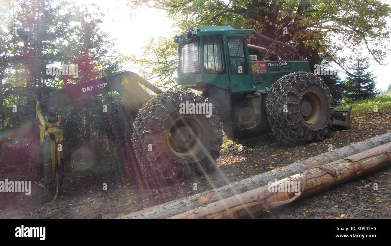 a skidder during wood harvesting, vehicle for transportation in ...