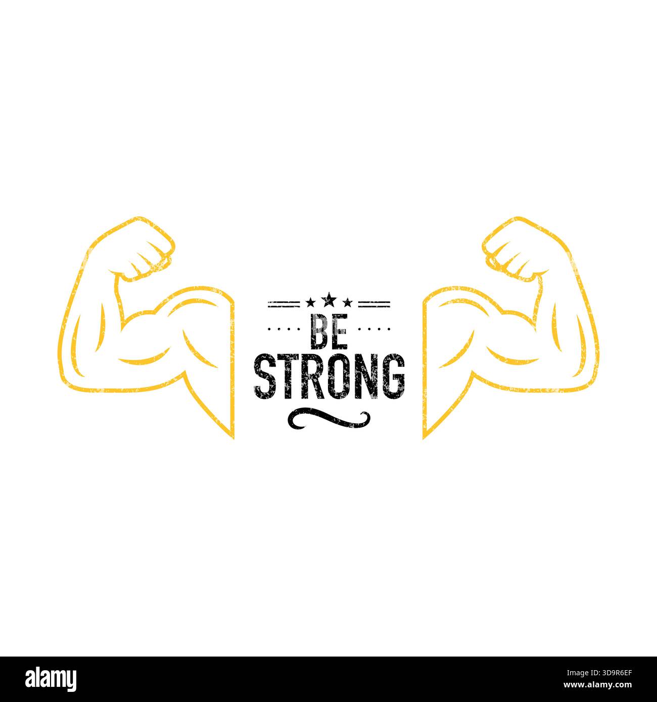 Be Strong Fitness Logo, Vector Illustration. Flexing Biceps Muscles ...