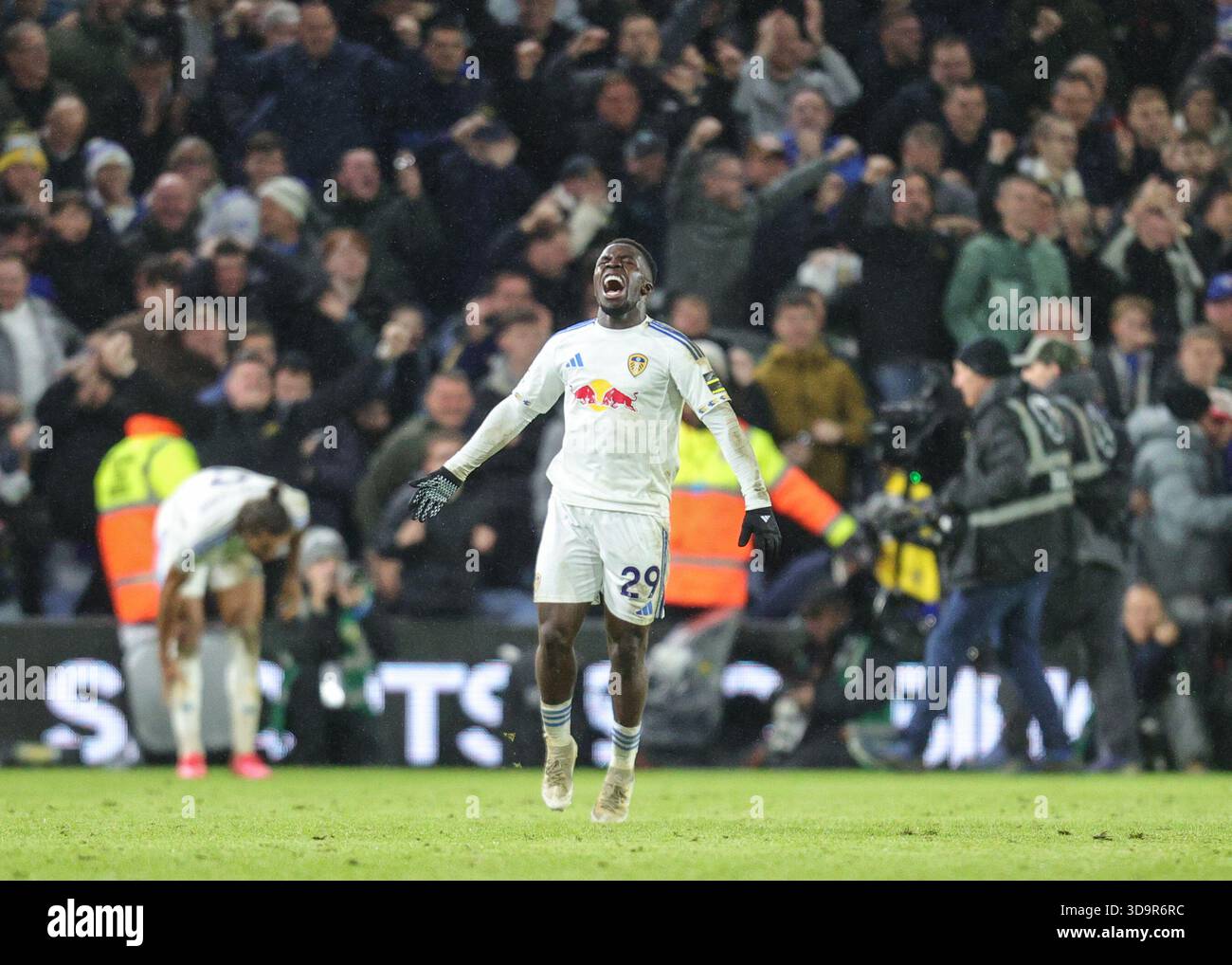 Wilfried Gnonto of Leeds United celebrates during the Premier League ...