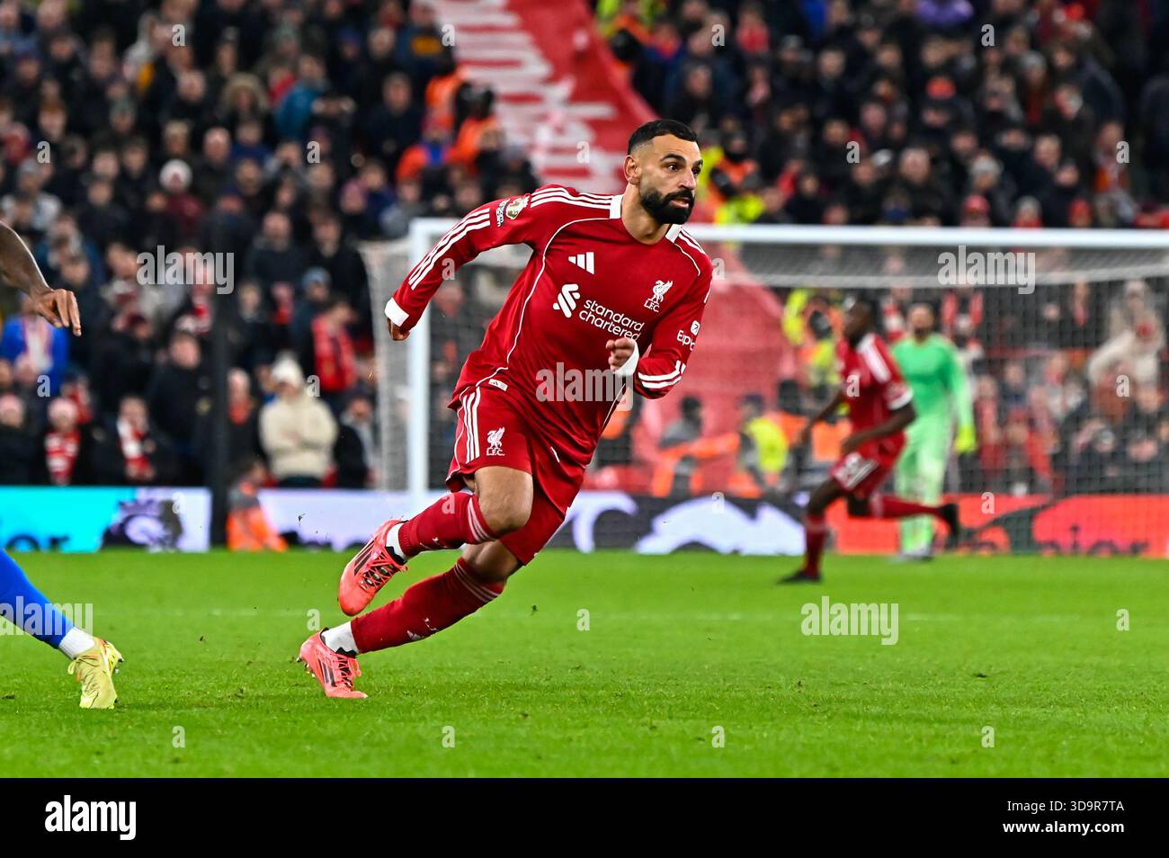 Liverpool forward Mohamed Salah in action against Sunderland in the ...