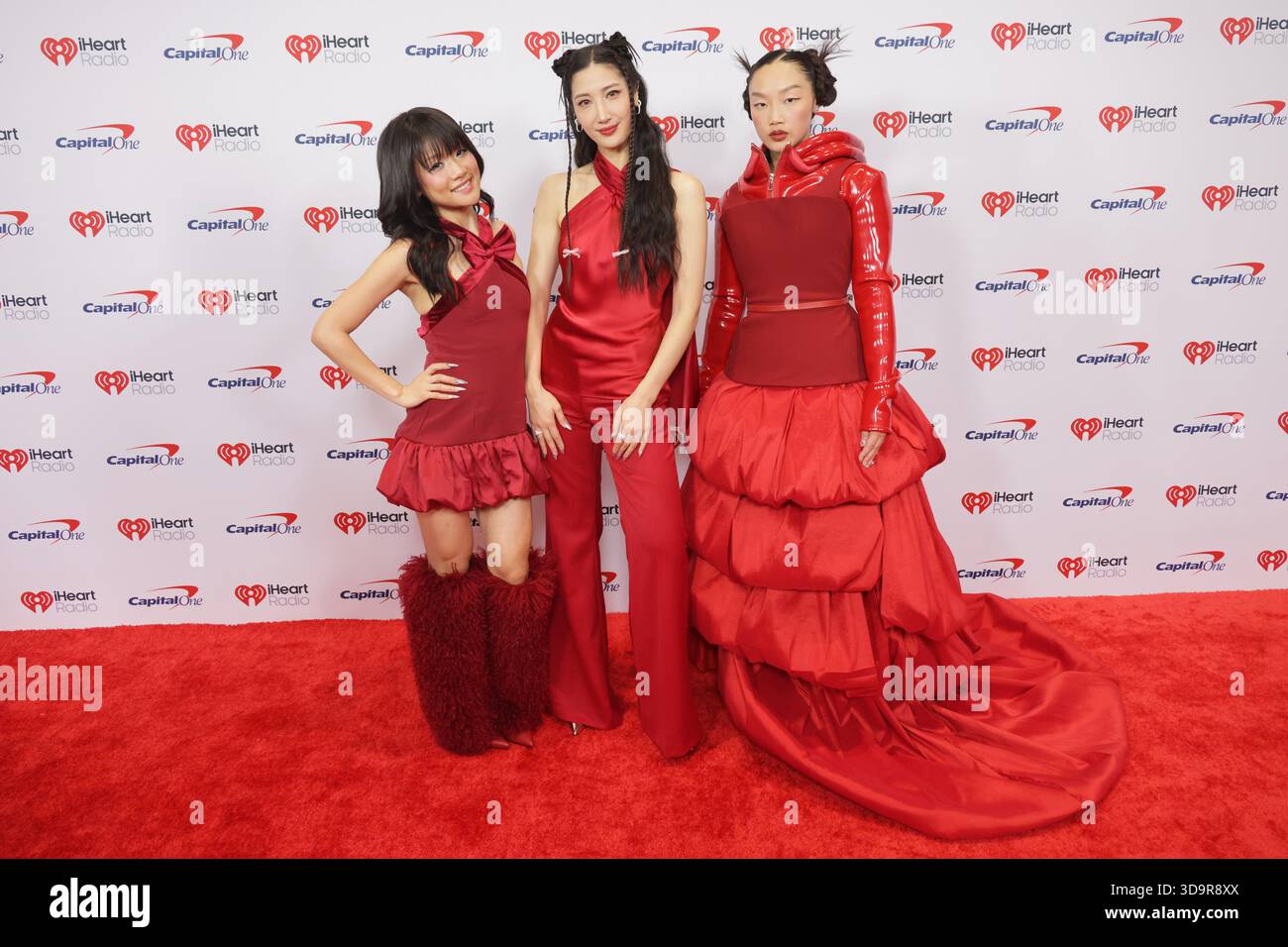 Rei Ami, EJAE, and Audrey Nuna of HUNTR/X attend iHeartRadio 102.7 KIIS ...