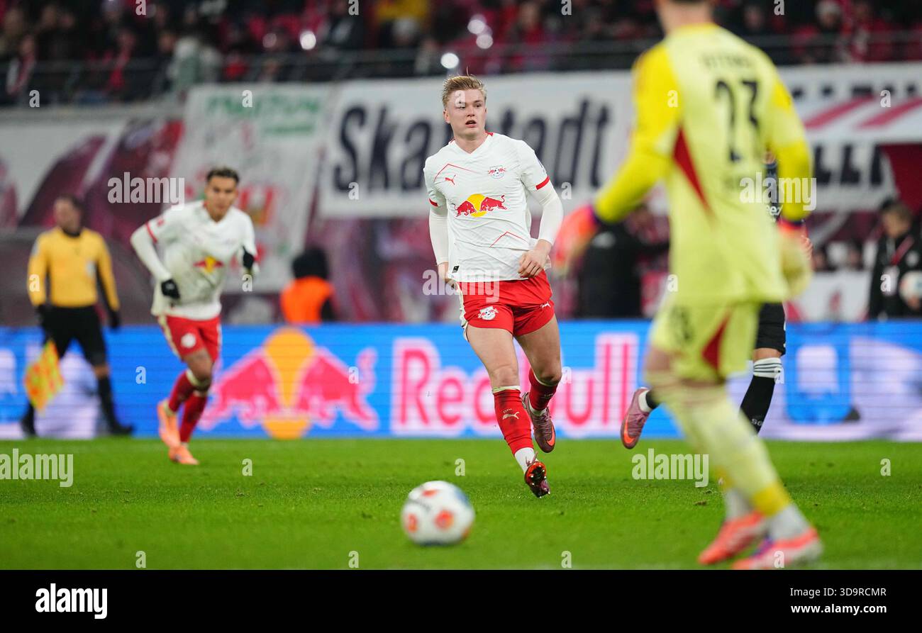 December 06 2025: Conrad Harder of RB Leipzig looks on during a 1 ...