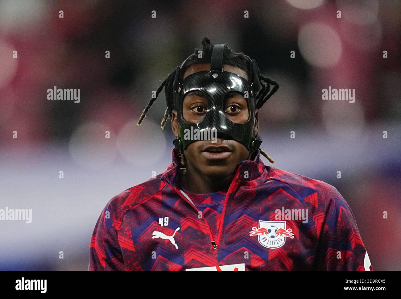 December 06 2025: Yan Diomande of RB Leipzig looks on during a 1 ...