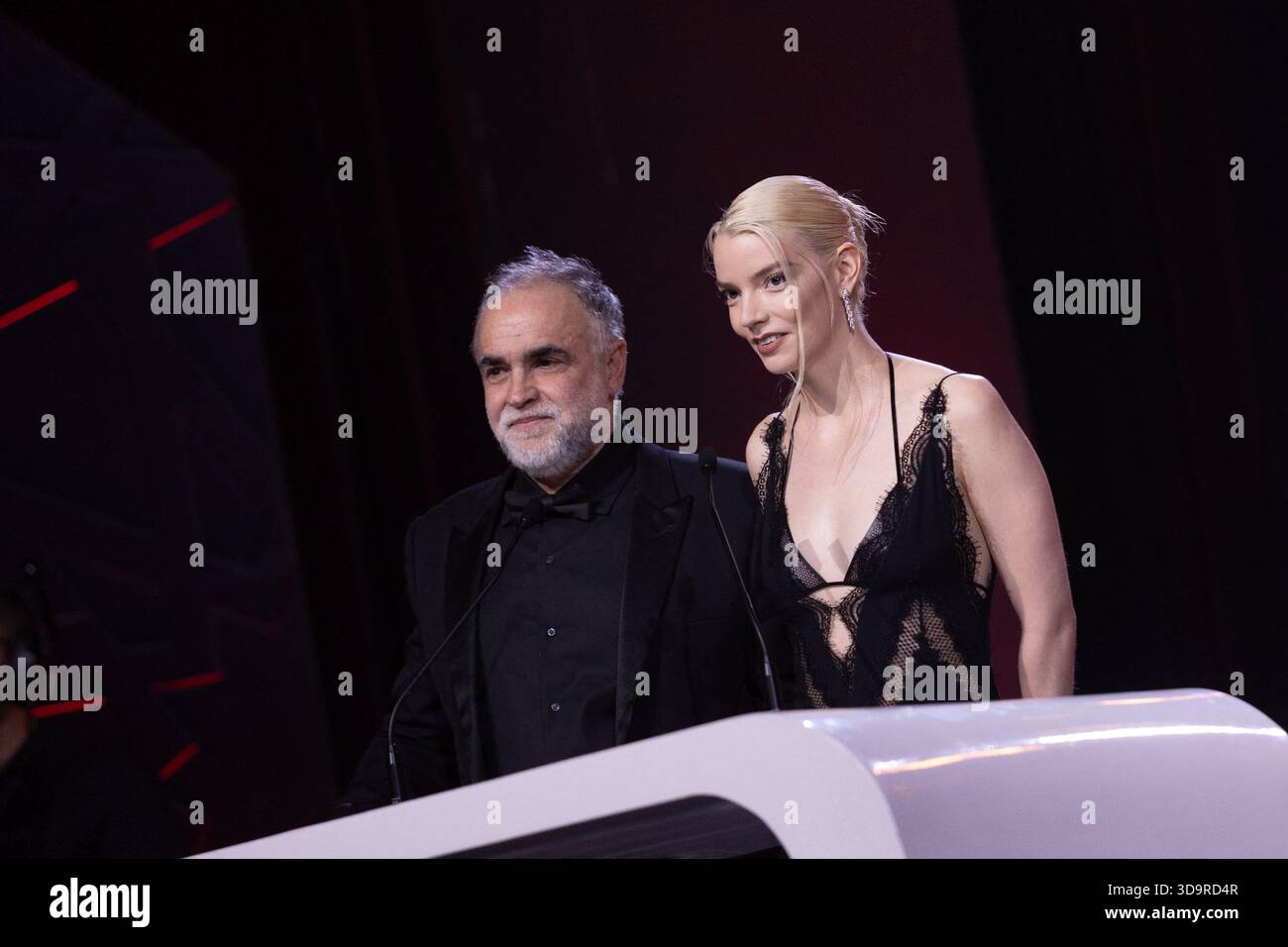 Anya Taylor-Joy, Karim Ainouz attends the closing ceremony during day 9 ...