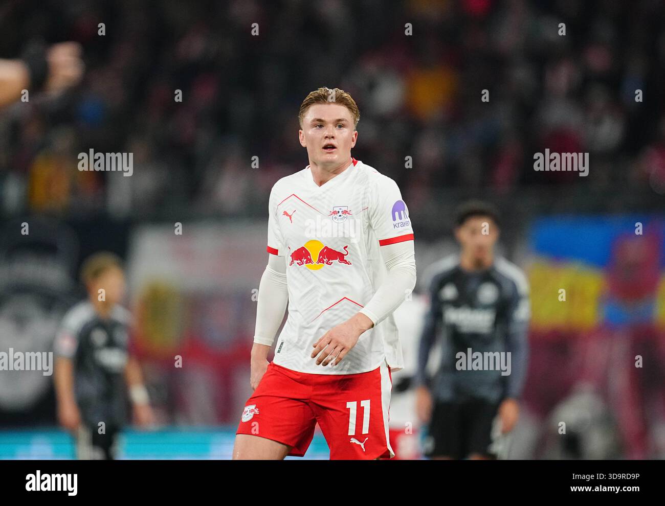 December 06 2025: Conrad Harder of RB Leipzig looks on during a 1 ...