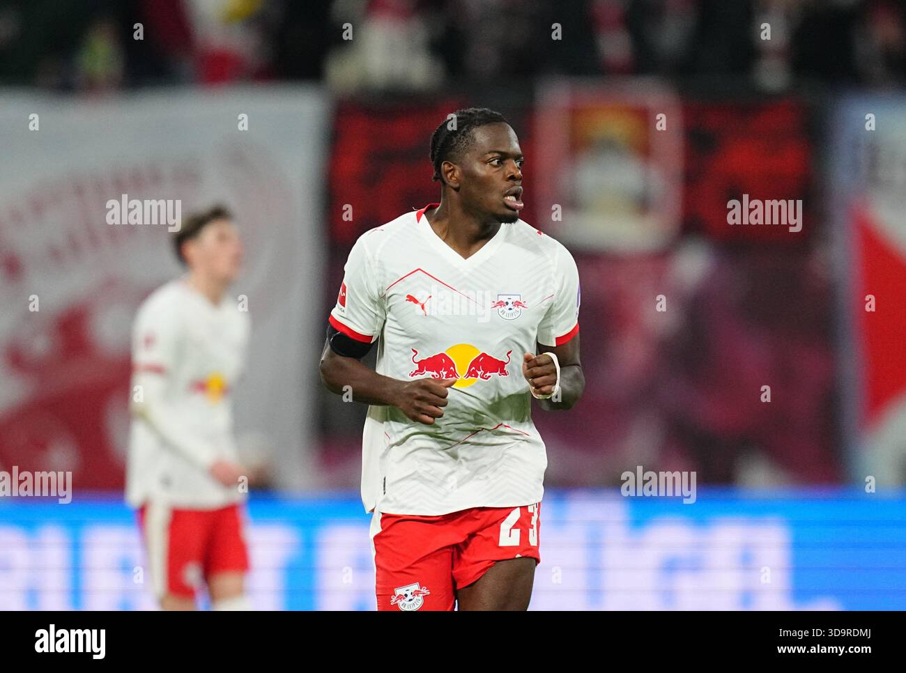 December 06 2025: Castello Lukeda of RB Leipzig gestures during a 1 ...
