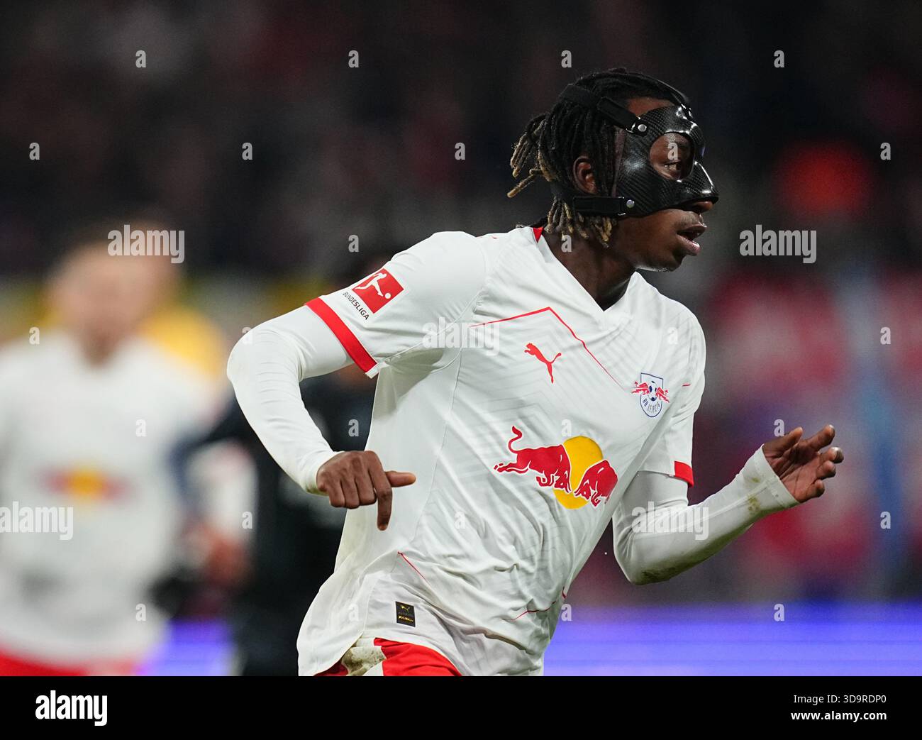 December 06 2025: Yan Diomande of RB Leipzig looks on during a 1 ...