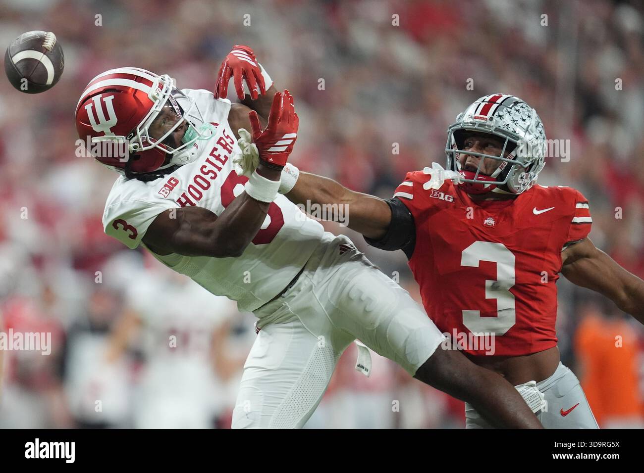 Ohio State's Lorenzo Styles Jr. breaks up a pass intended for Indiana's ...