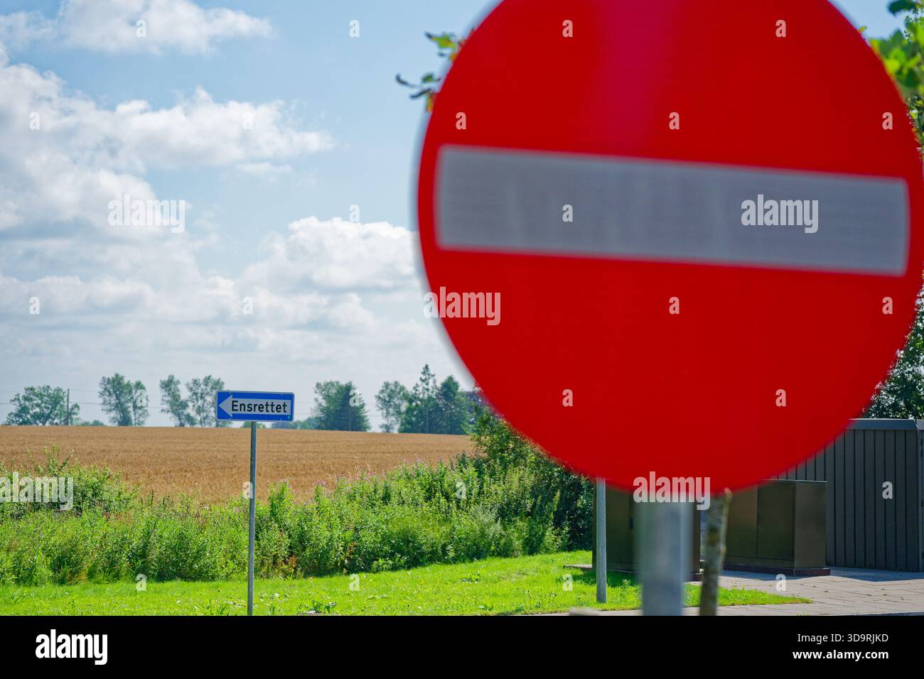 A no entry sign with a bold white bar is shown prominently, while a ...