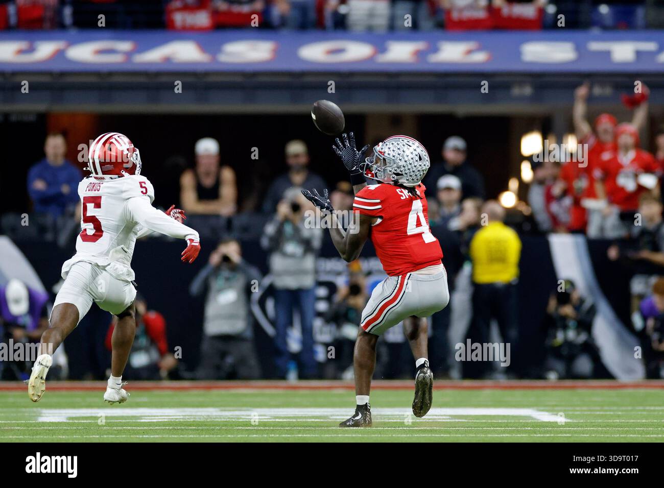INDIANAPOLIS, IN - DECEMBER 06: Jeremiah Smith #4 of the Ohio State ...