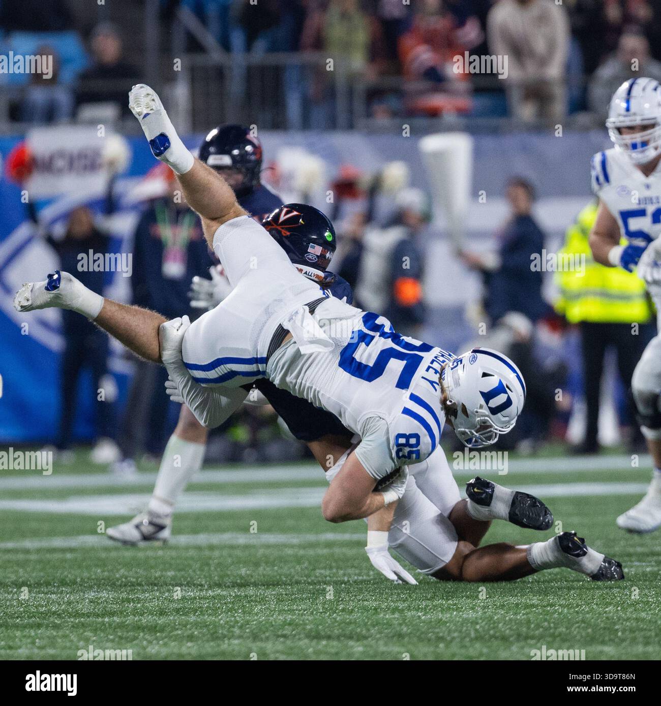 December 6, 2025: Duke Blue Devils tight end Jeremiah Hasley (85) gets ...