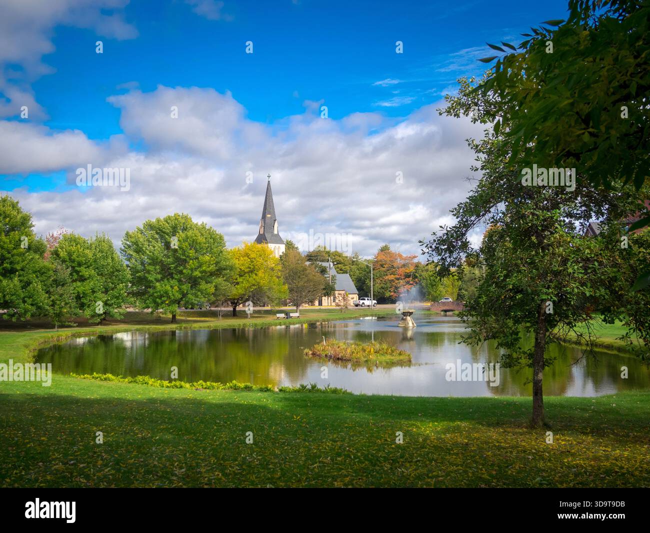 The Swan Pond in Ladies' College Park with St. Paul's Anglican Church ...