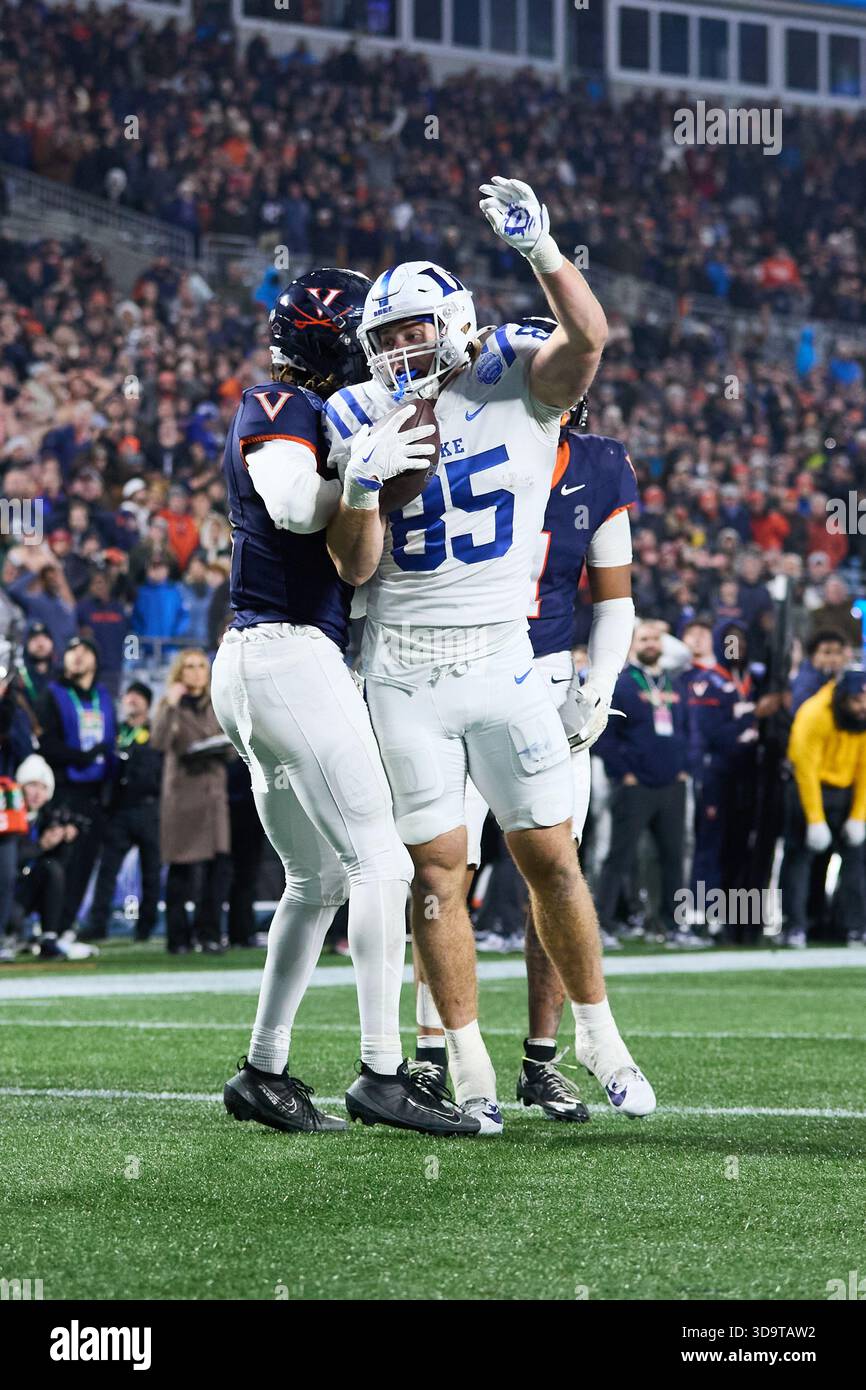 Duke Blue Devils tight end Jeremiah Hasley (85) scores a touchdown in ...