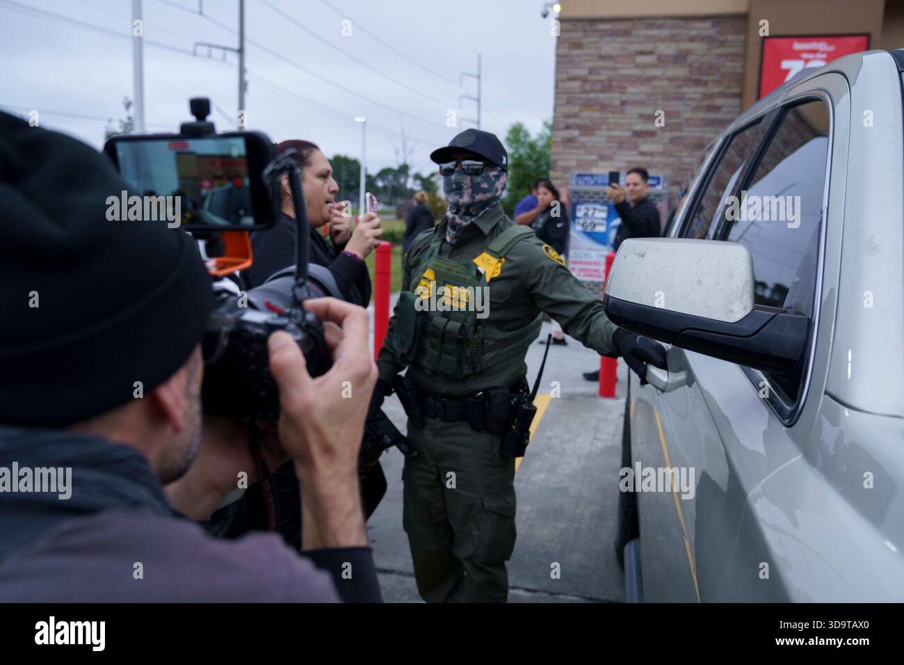 December 6, 2025, Kenner, Louisana, USA: Protesters blow whistles in ...