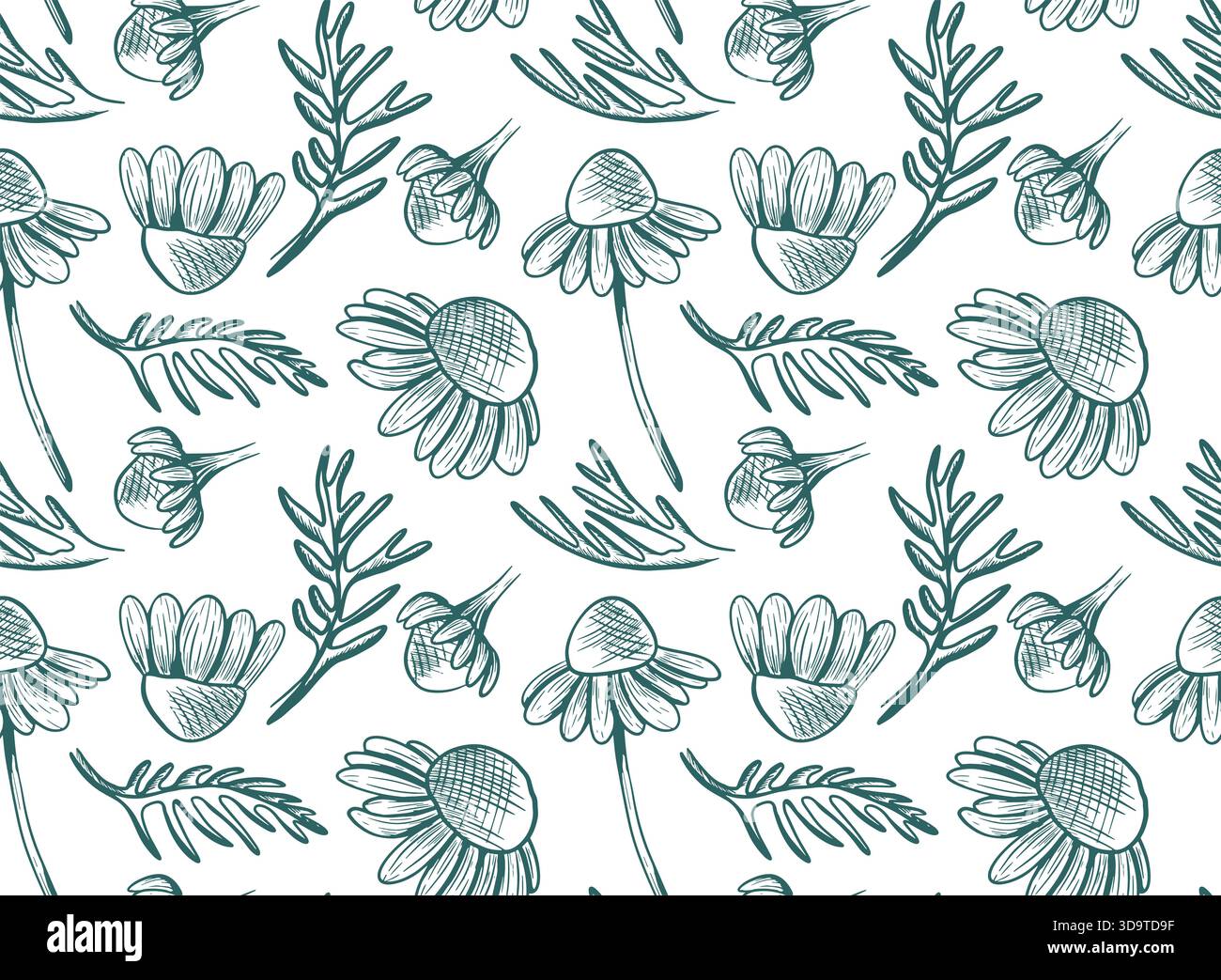 Vector flower seamless on Cut Out Stock Images & Pictures - Alamy